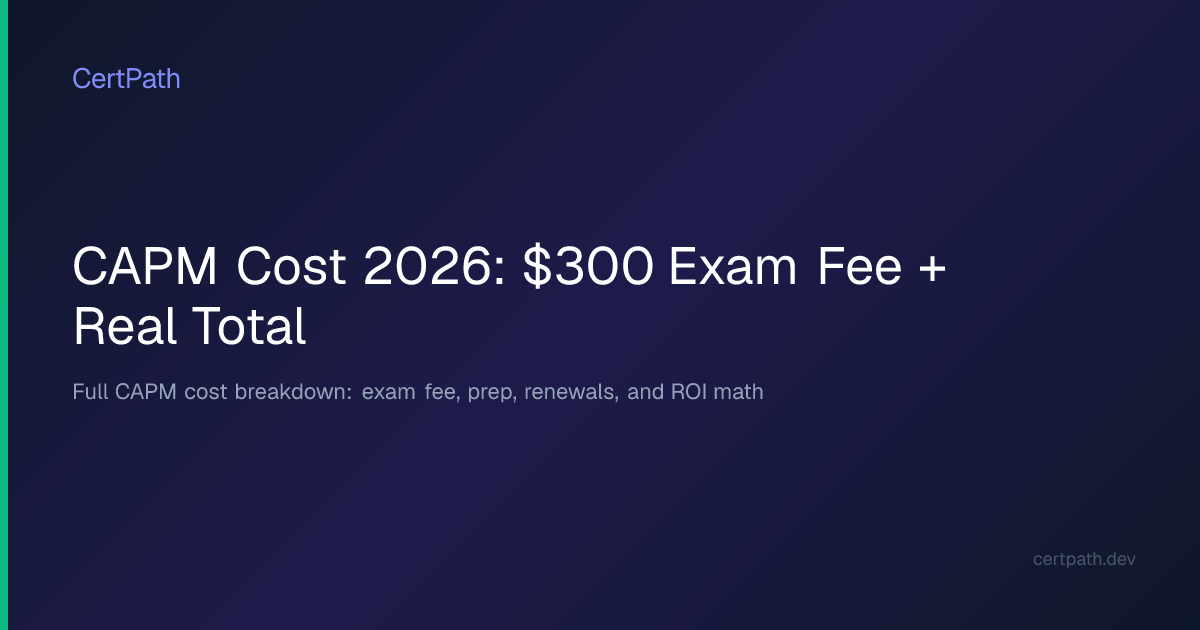 CAPM Cost in 2026: Exam Fee & Total Real Price | CertPath